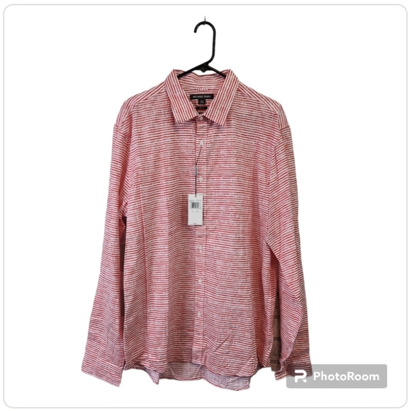 Michael Kors | Shirts | Michael Kors Men Nwt Redwhite Horizontal Stripe ...